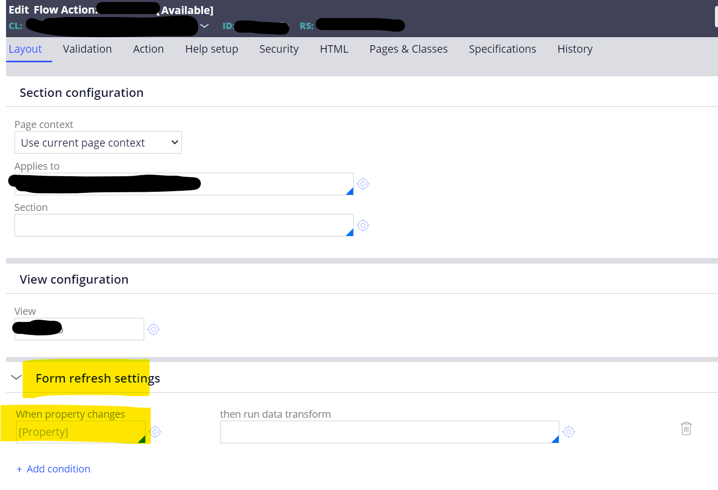 How to configure Post Data transform or activity for a modal window when using Constellation ...